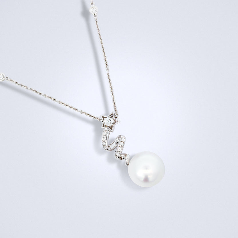 Starry Night Pearl Diamond Pendant – Benny's Gems Creations